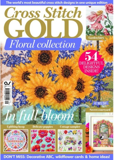 Cross Stitch Gold Florals